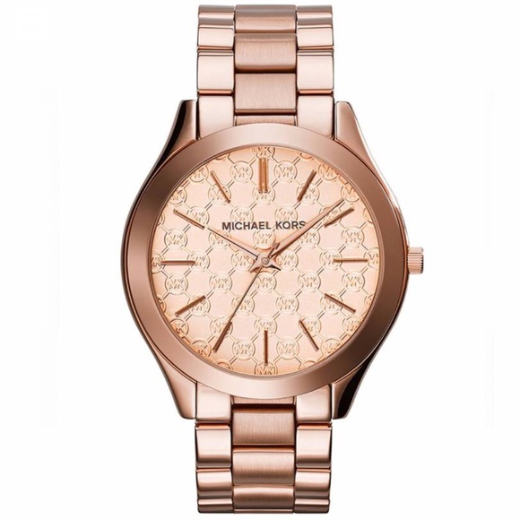 Michael Kors | Accessories | Michael Kors Slim Runway Mk Logo Rosegold ...